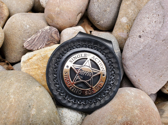 SASS BADGE HOLDER - AURORA – Hellhound Leather Co